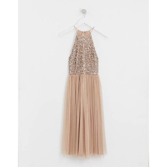 ASOS | Dresses | Asos Maya Bridesmaid Halter Neck Midi Tulle Dress ...